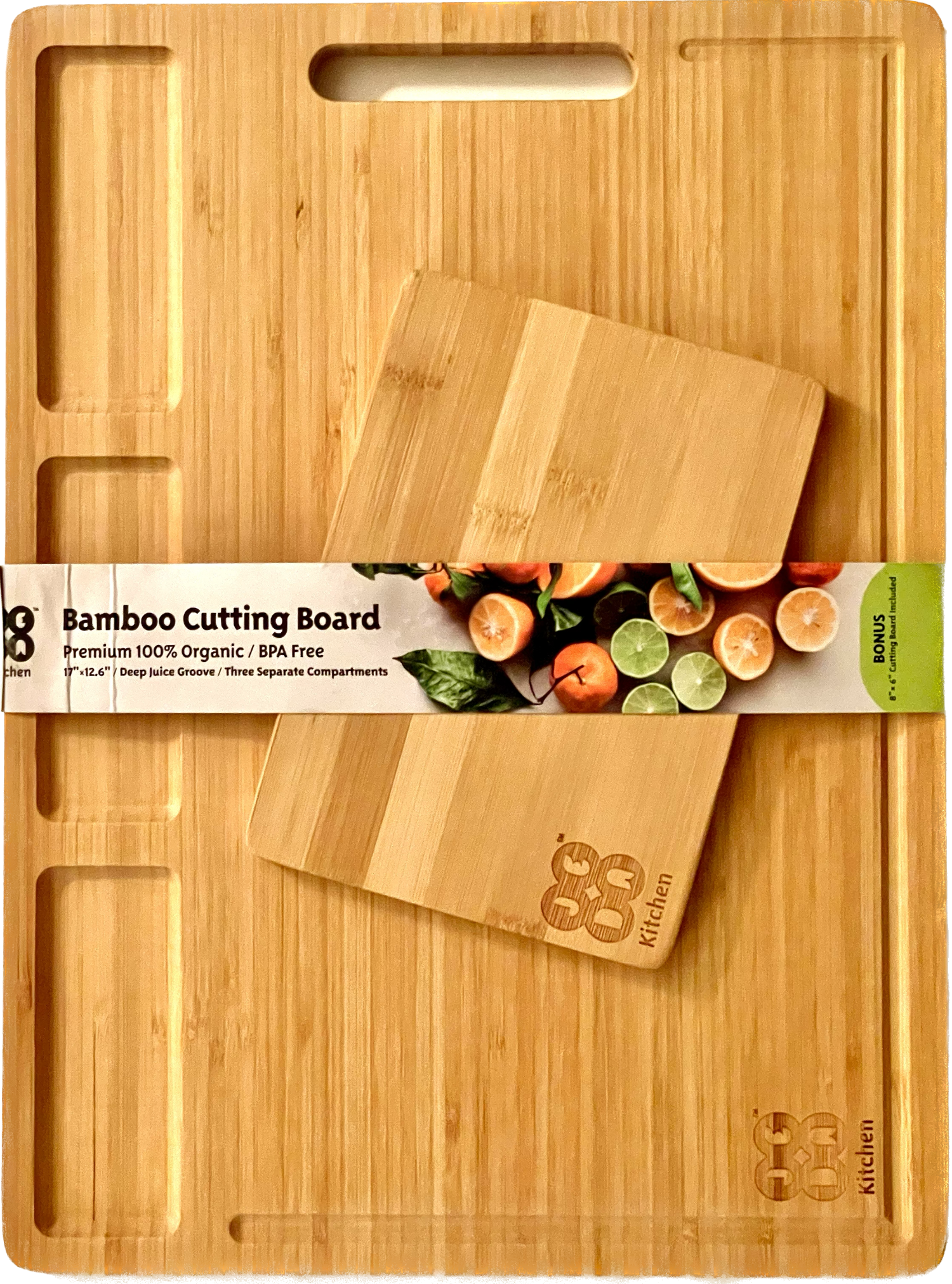 JEDA Kitchen - Extra Large Bamboo Cutting Board, 12.6" x 17" - Premium ...